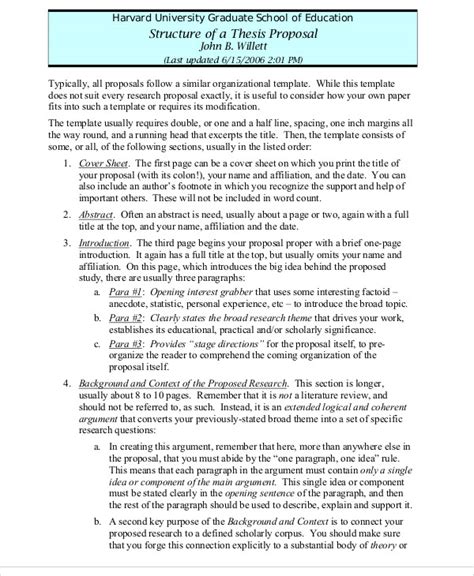 10 Thesis Proposal Templates Free Samples Examples Format Download