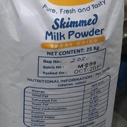 Nutritional Information Skim Milk Powder Besto Blog