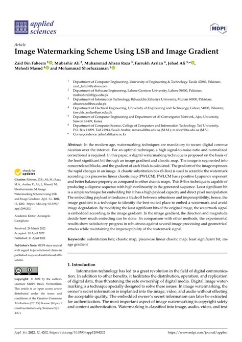 pdf image watermarking scheme using lsb and image gradient