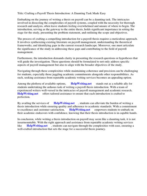 Payroll Thesis Introduction Pdf Payroll Paycheck