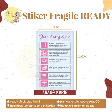 Jual Stiker Fragile Stiker Abang Kurir Lucu Stiker Fragile Unik Stiker Fragile Murah Stiker