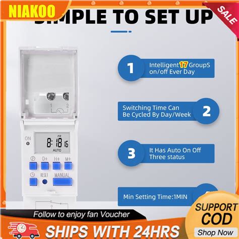 Thc15a 7 Days Programmable Digital Timer Switch Relay Control 220v 15a Electronic Weekly