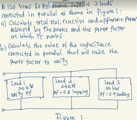 Solved A Vrms Hz Source Supplies Loads Connected In Chegg Com