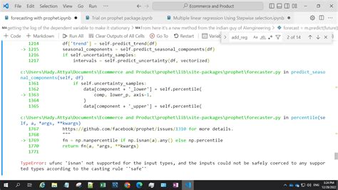 An Error Of Predict At Prophet · Issue 2325 · Facebookprophet · Github
