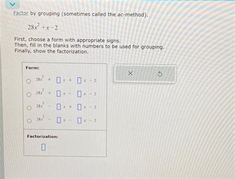 Solved Factor By Grouping Sometimes Called The Ac Method Chegg Com