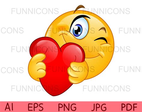 Emoticon Hugging Heart Vector Clipart Illustration Ai Eps Png  And