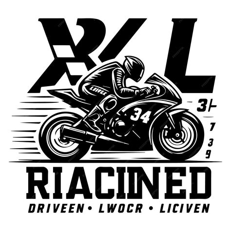 Premium Vector Biker Racing Motorcycle Sport Bike Black And White