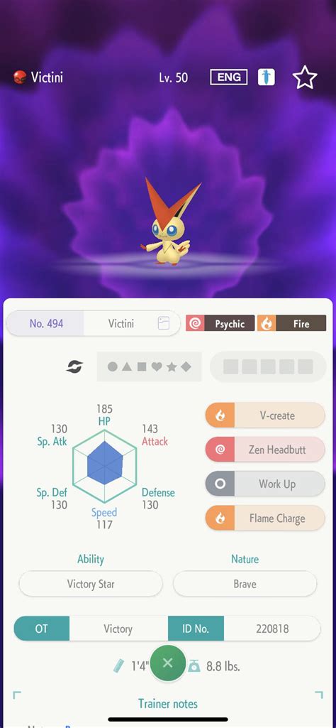 Lf Mew Ft Most Recent Event Victini R Pokemonhome