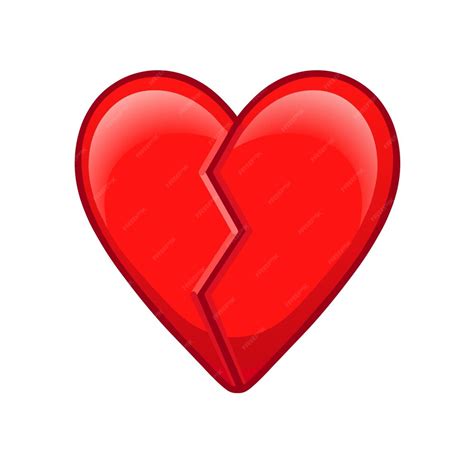 Premium Vector Broken Red Heart Large Size Emoji Icon