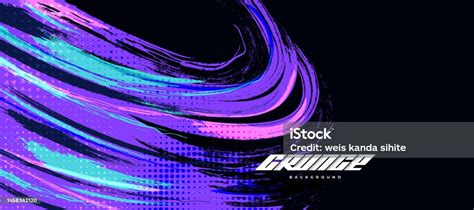 하프톤 효과가 있는 추상적이고 다채로운 브러시 배경 그런 지 배경입니다 배너 포스터 또는 스포츠 배경에 대한 브러시 획 그림입니다 디자인을위한 스크래치 및 텍스처 요소 0