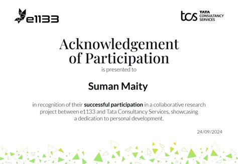 Suman Maity On Linkedin E1133 Personalgrowth Tcs Alfinet