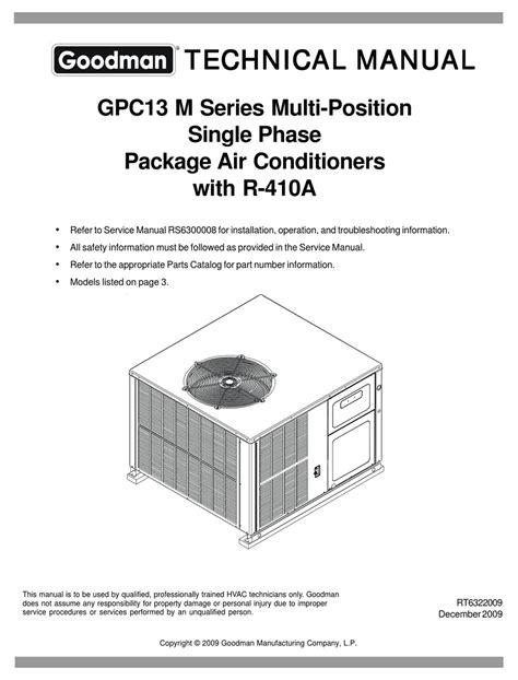 Goodman Air Conditioner Wiring Diagram Pdf