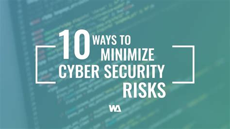 10 Ways To Minimize Cyber Security Risks YouTube