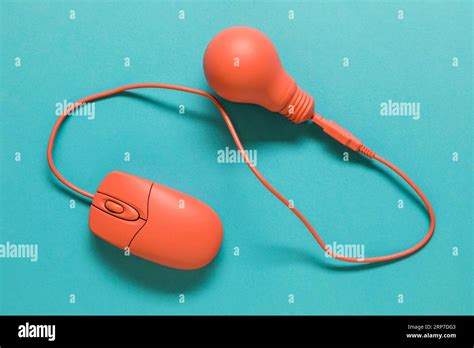 Computer Mouse Connected Light Bulb Stock Photo Alamy