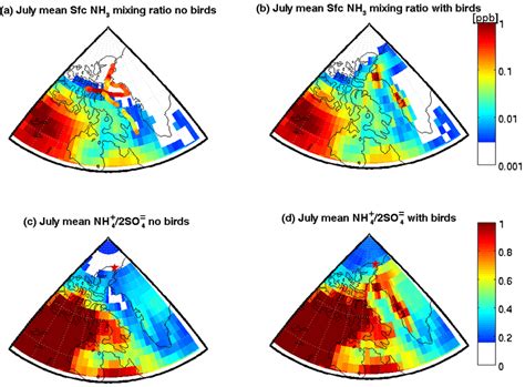Geos Chem Simulation Of Nh 3 Mixing Ratio Ppb Of The July Monthly