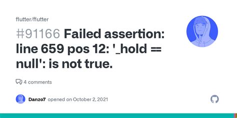 Failed Assertion Line 659 Pos 12 Hold Null Is Not True