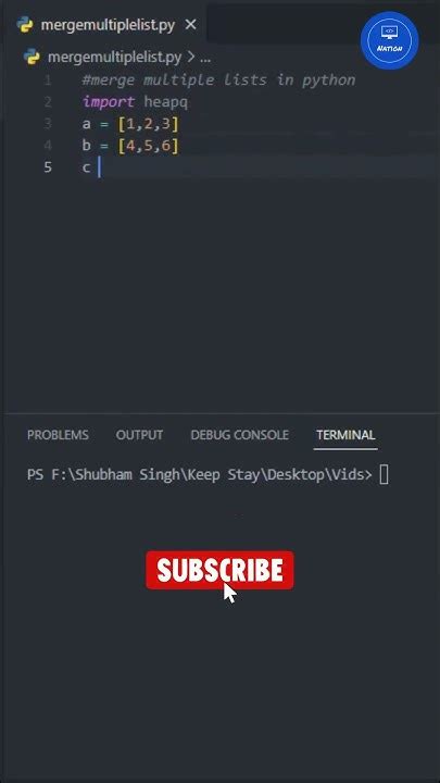 Merge Multiple Lists In Python Shorts Short Youtube