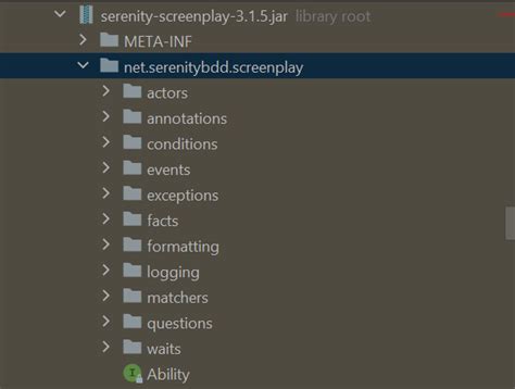 Serenity Bdd Screenplay Webdriver Missing Abilities Package When Import From Mavengradle