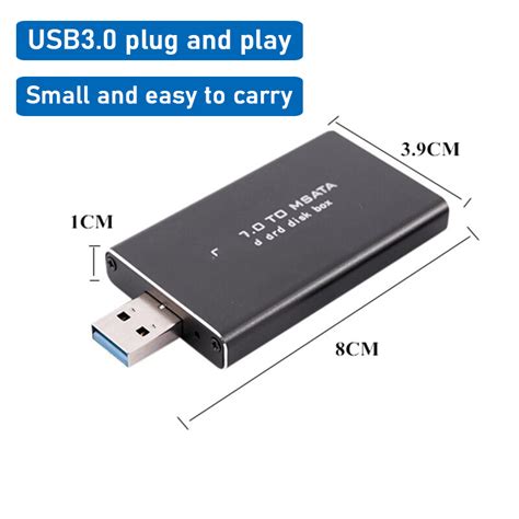Tccmebius MSATA Solid State Drive To USB3 0 Hard Drive Box MSATA SSD In Line Mobile Hard Drive