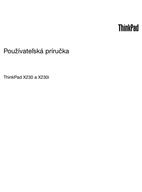 LENOVO THINKPAD X230 POUŽÍVATEĽSKÁ PRÍRUČKA Pdf Download ManualsLib
