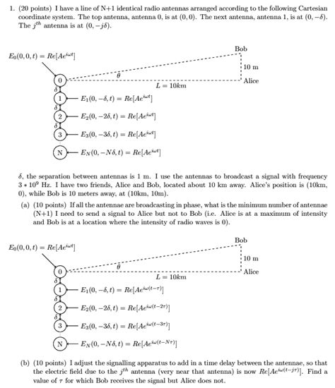 Solved 20 Points Have Line Of N L Identical Radio Antennas Arranged According To The Following