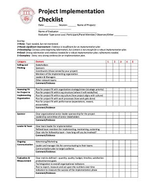 Fillable Online Project Implementation Fax Email Print PdfFiller