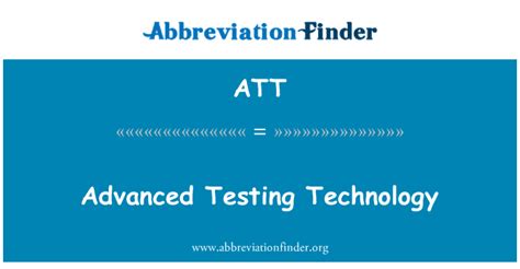 Att Significa Avanzada Tecnología De Pruebas Advanced Testing Technology