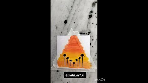 آموزش نقاشی غروب و نخل با گواش آموزش نقاشینقاشی با ابرنگنقاشی کودک