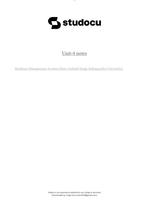 Unit 4 Notes Download Free Pdf Database Transaction Information
