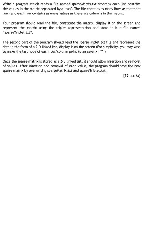 Solved Write A Program Which Reads A File Named