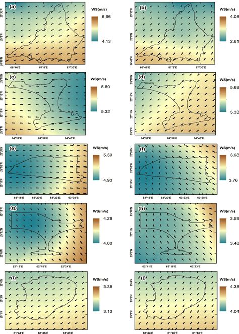 Spatial Distribution Of Mean Monthly Wind Speed At 10 M For Extreme Download Scientific Diagram