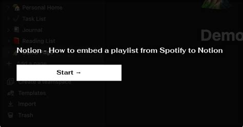 Notion How To Embed A Playlist From Spotify To Notion