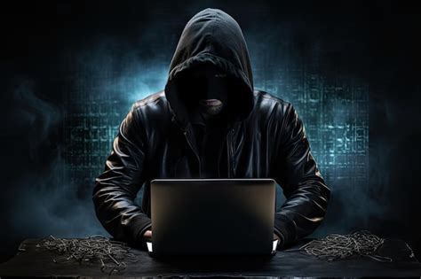 Premium Ai Image Hacker Cyber Criminal With Laptop And Related Icons Behind It Cyber Crime Premium Ai Image Hacker Cyber Criminal With Laptop And Related Icons Behind It Cyber Crime