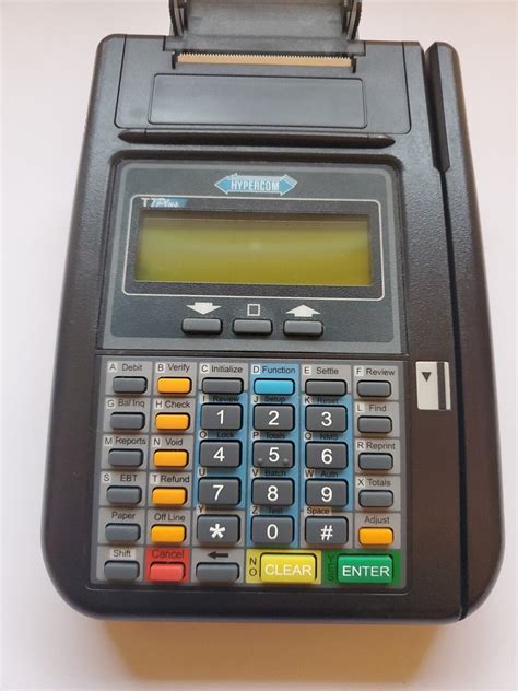 Hypercom Model T7 Plus Credit Card Terminal Reader No Power Cord Not