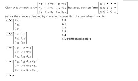 Solved A A A A A Given That The Matrix A Chegg Com