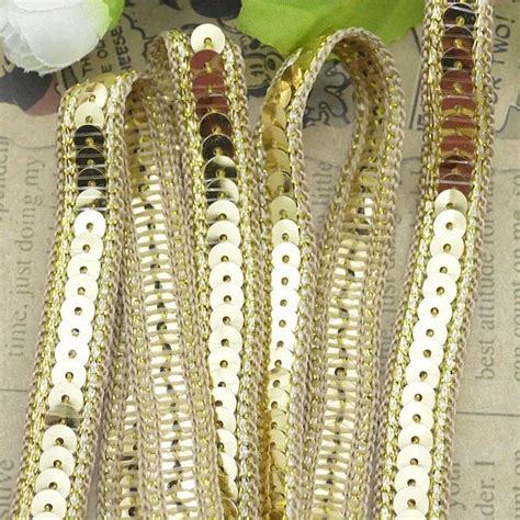 5m19685inch 10mm 와이드 골든 은빛 비드 플레이크 레이스 레이스 리본 스팽글 S Temu Korea