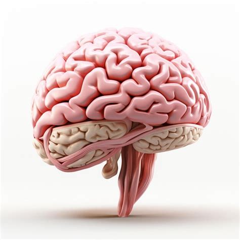 premium photo human brain 3d render computer white background image
