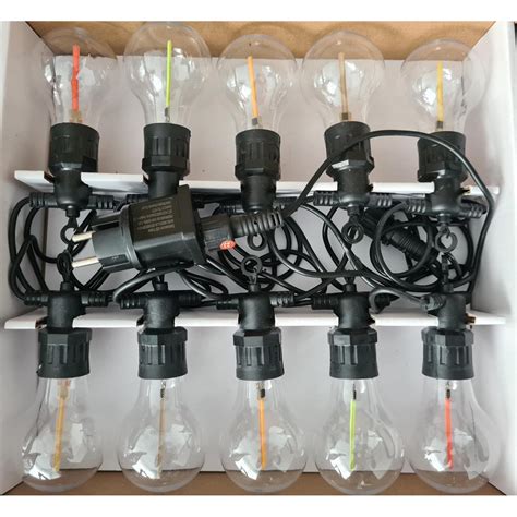 Светещ гирлянд 5 м с 10 Led крушки свързващ се 6w цветен преливаща светлина Ip44 за