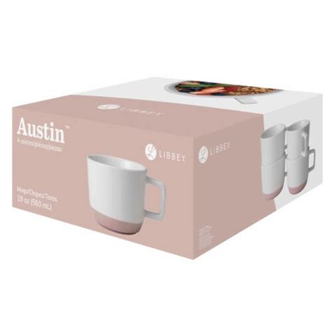 Libbey Austin 175 Ounce Large Porcelain Coffee Mug Set Of 4