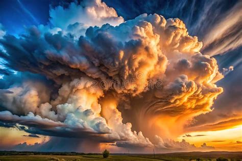 Breathtaking Panorama Of A Massive Cumulonimbus Cloud Formation A Dramatic Display Of
