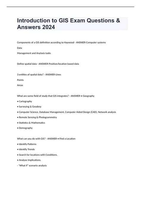 Introduction To Gis Exam Questions And Answers 2024 Introduction To Gis