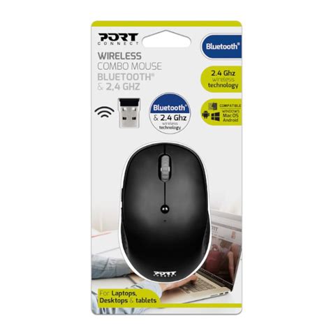 Port Connect DPI Bluetooth Wireless Dual Connectivity Mouse GeeWiz