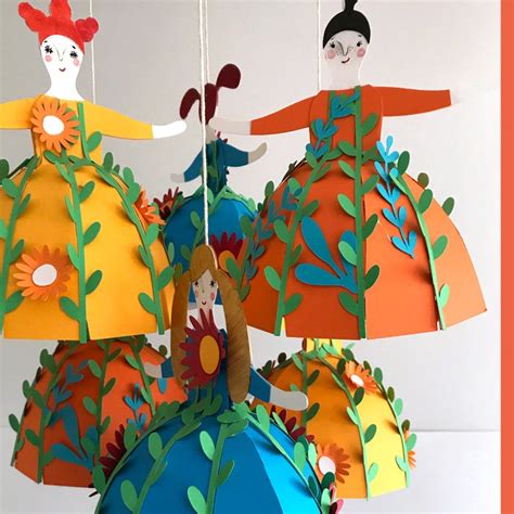 Paper Hanging Doll Etsy