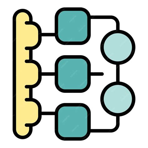 Premium Vector Gear Scheme Icon Outline Vector Workflow Process Team Plan Color Flat