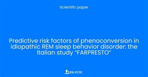 Es Iode On Linkedin Scientific Research Predictive Risk Factors Of Phenoconversion In…
