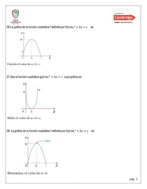 Función Cuadrática Online Worksheet Live Worksheets