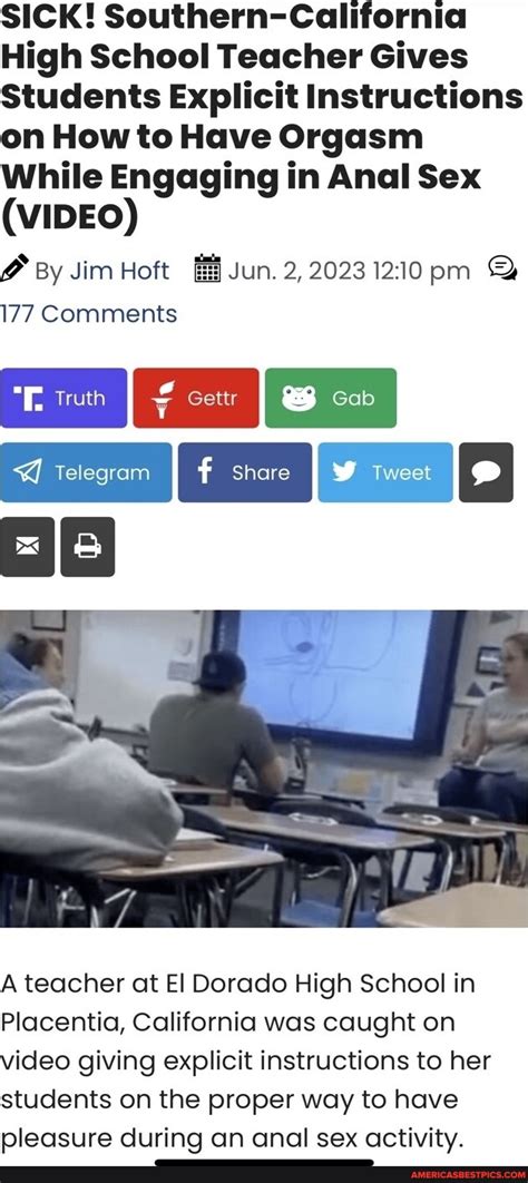 Sick Southern California High School Teacher Gives Students Explicit
