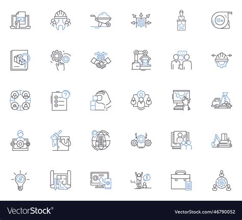 Operational System Line Icons Collection Windows Vector Image