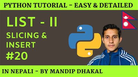 20 Python List Ii Slicing And Insert In Nepali Youtube