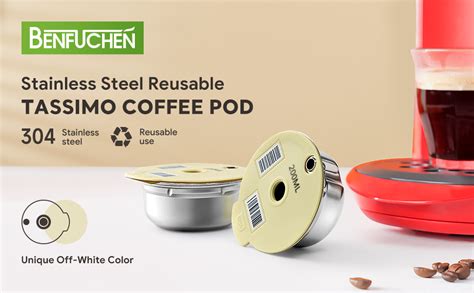 Stainless Steel Reusable Tassimo Coffee Pod 220mlextra Lid 18060ml Benfuchen Refillable